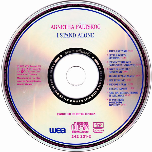 Agnetha Faltskog I Stand Alone : CD | CD Covers | Cover Century | Over ...
